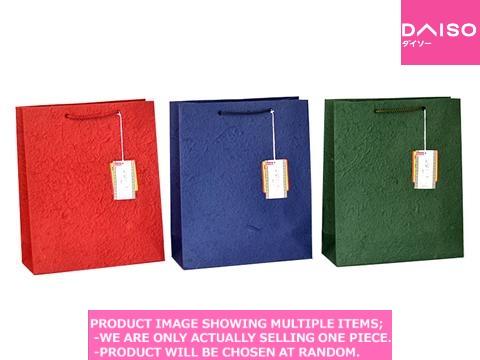 Paper bags/White gift bags / Japanese Paper Bag Tall Color 【和紙バッグ 縦長 カ ...