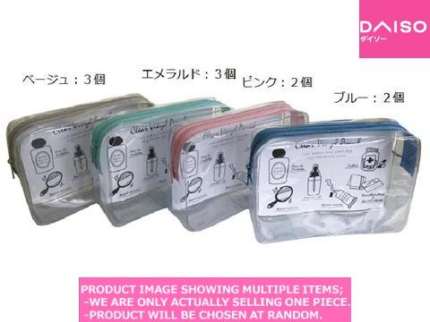 Clear cosmetic pouches / Color clear vinyl pouch【クリアビニールポーチカラー 】| Daiso ...