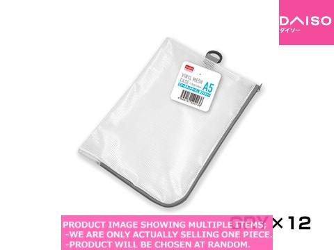 Plastic cases with fastner / Vinyl Mesh Case A L Shape Fastener【ビニールネッ ...