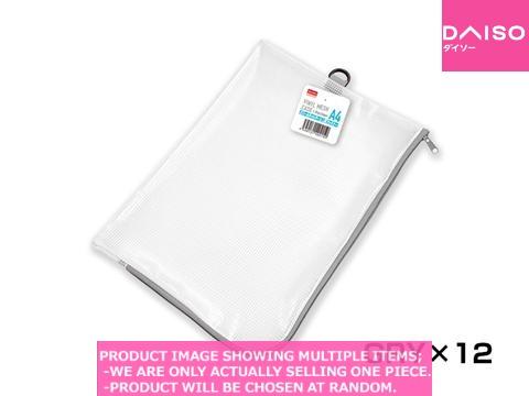 Plastic cases with fastner / Vinyl Mesh Case A L Shape Fastener【ビニールネッ ...