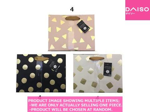 Paper bags/White gift bags / Paper Bag Pattern Foil Sta p 【紙袋 パターン箔押し ...